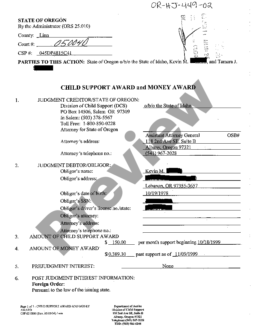Eugene Oregon Child Support Award And Money Award US Legal Forms eugene-oregon-child-support-award-and-money-award-us-legal-forms