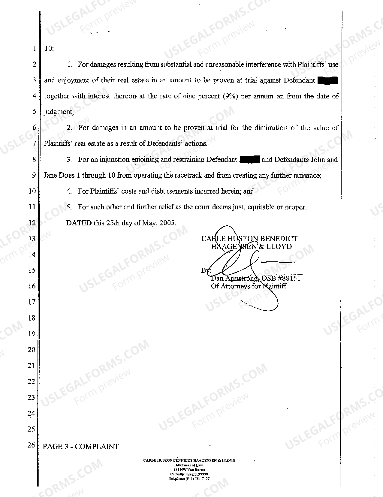 Oregon Complaint - Private Nuisance - Nuisance Neighbor Law Oregon | US ...