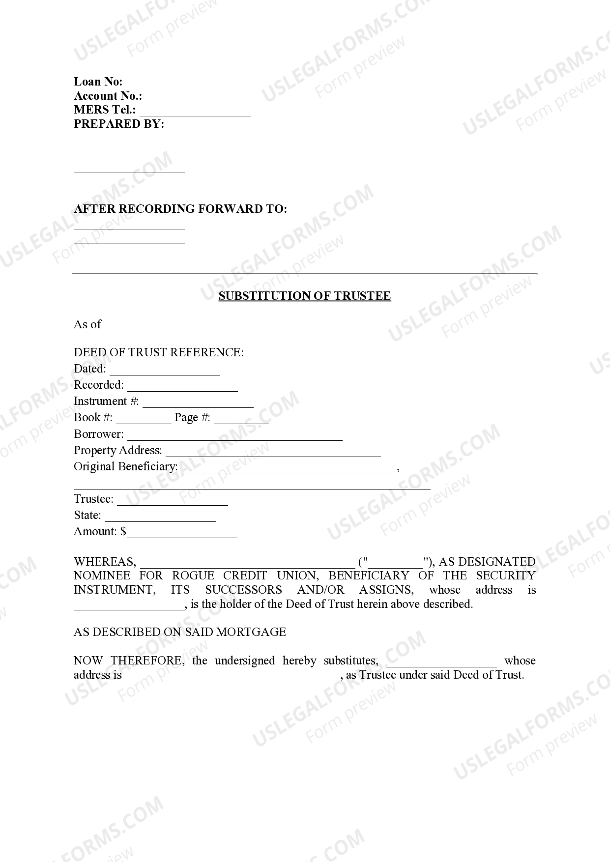 Oregon Substitution of Trustee | US Legal Forms