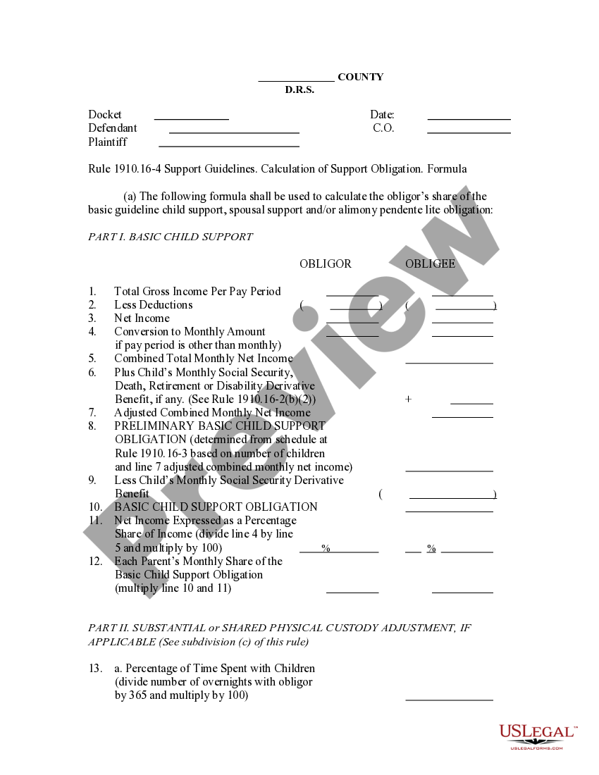 Pennsylvania Child Support Guidelines Worksheet Ccis Payment