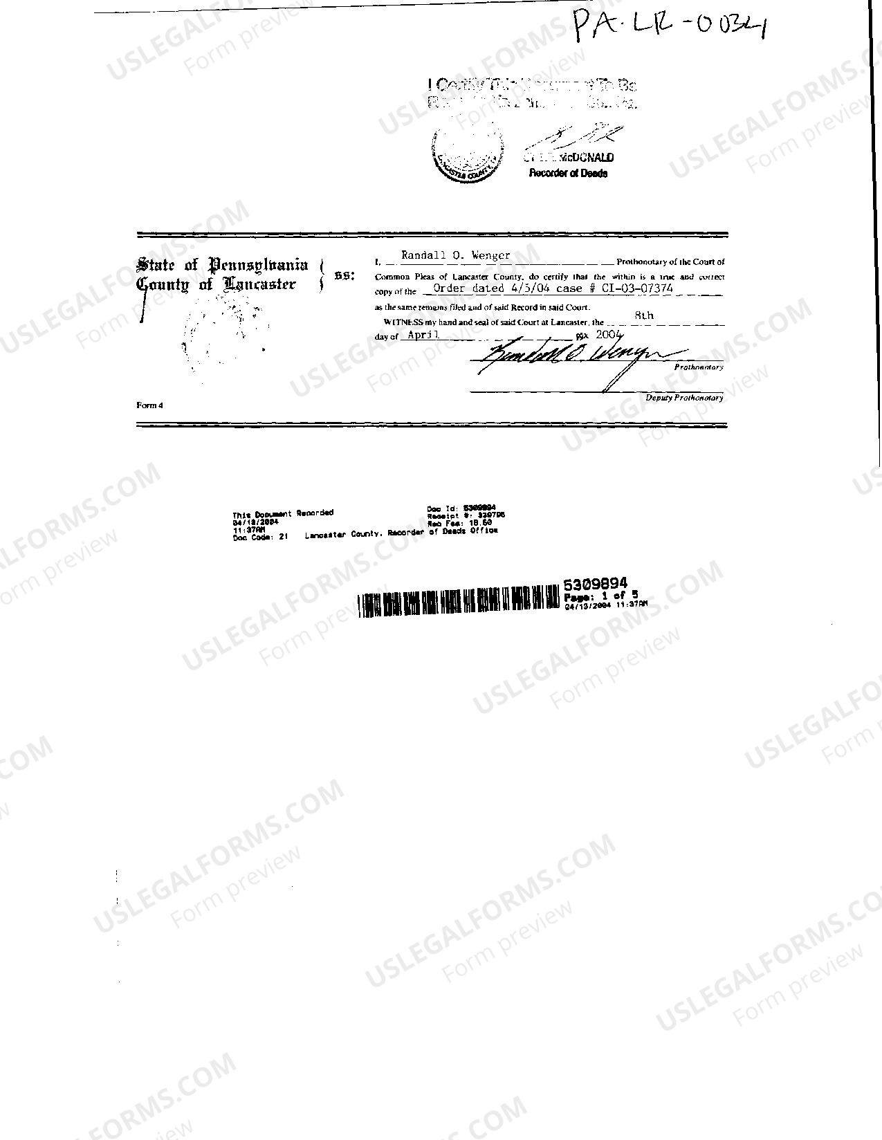 Quiet Title Action Pennsylvania For Prescriptive Easement | US Legal Forms