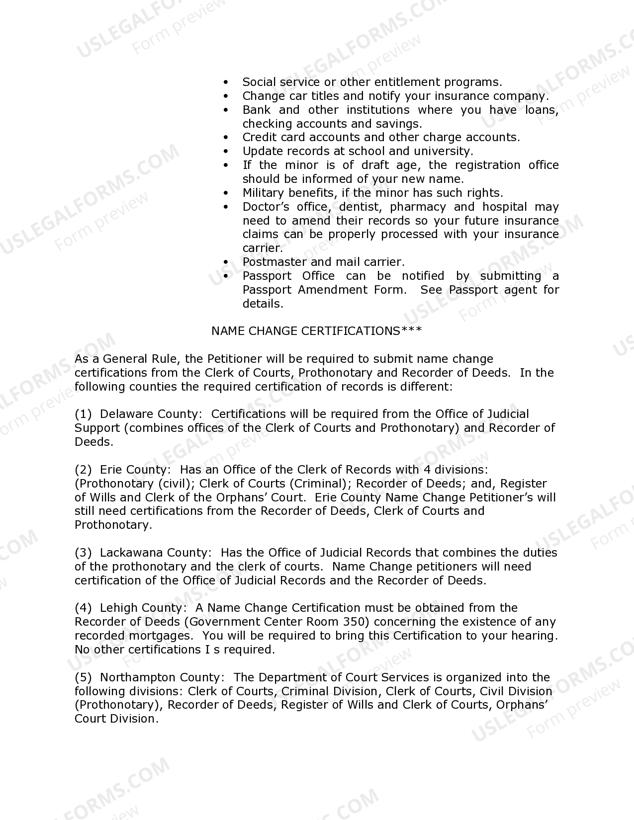 Pennsylvania Name Change Instructions And Forms Package For A Family Pennsylvania Name Change Instructions And Forms Package For A Family