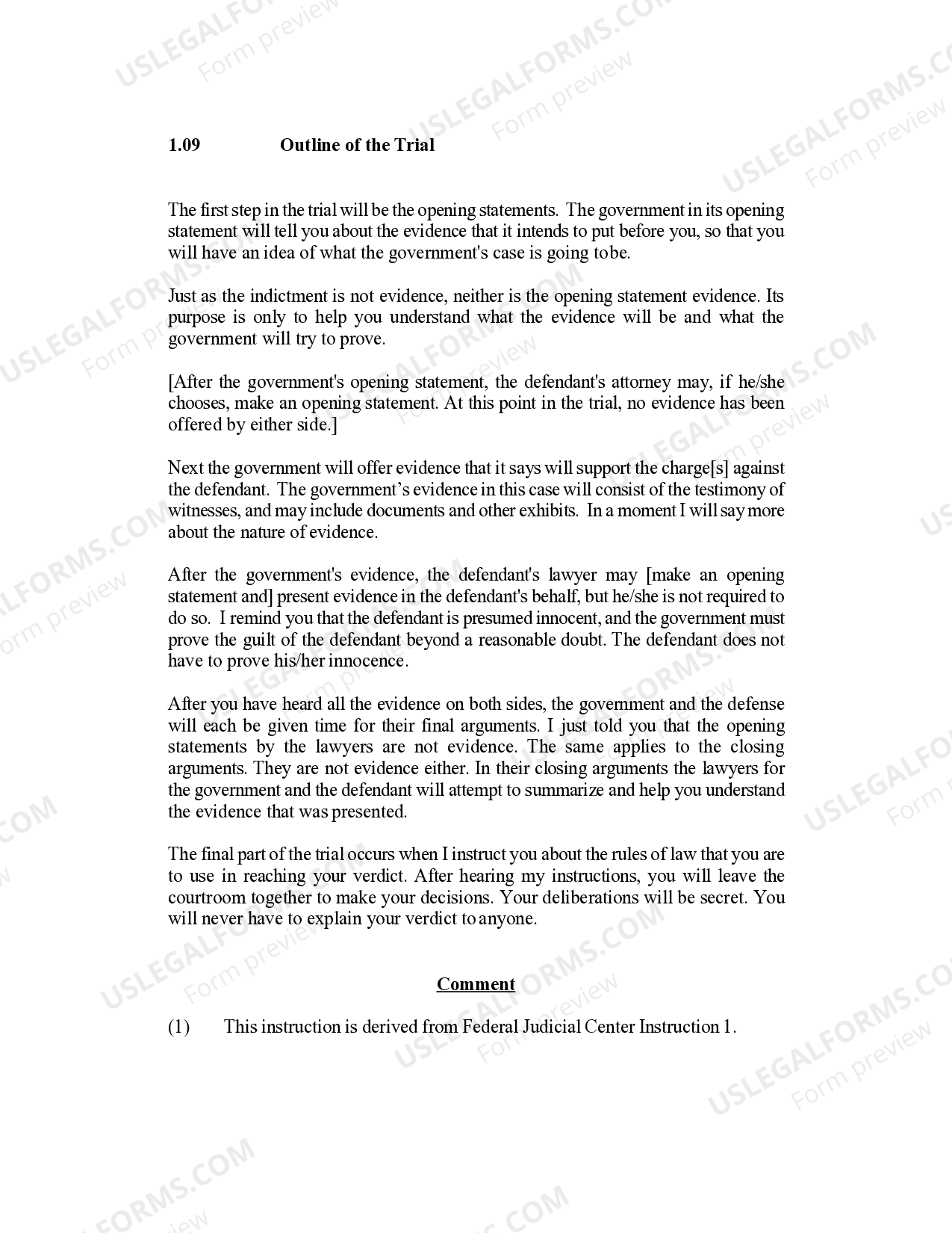 Rhode Island Outline of the Trial | US Legal Forms