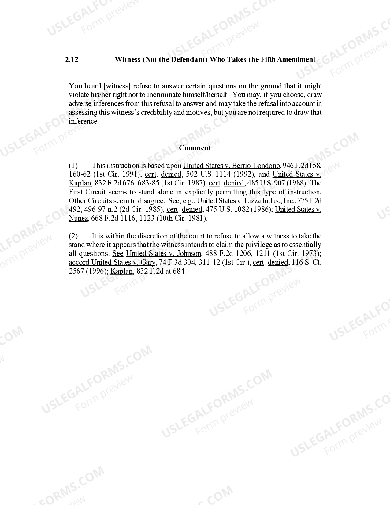 Rhode Island Witness (Not the Defendant) Who Takes the Fifth Amendment ...
