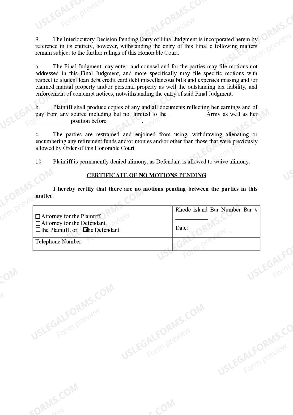 Rhode Island Amended Final Judgment | US Legal Forms