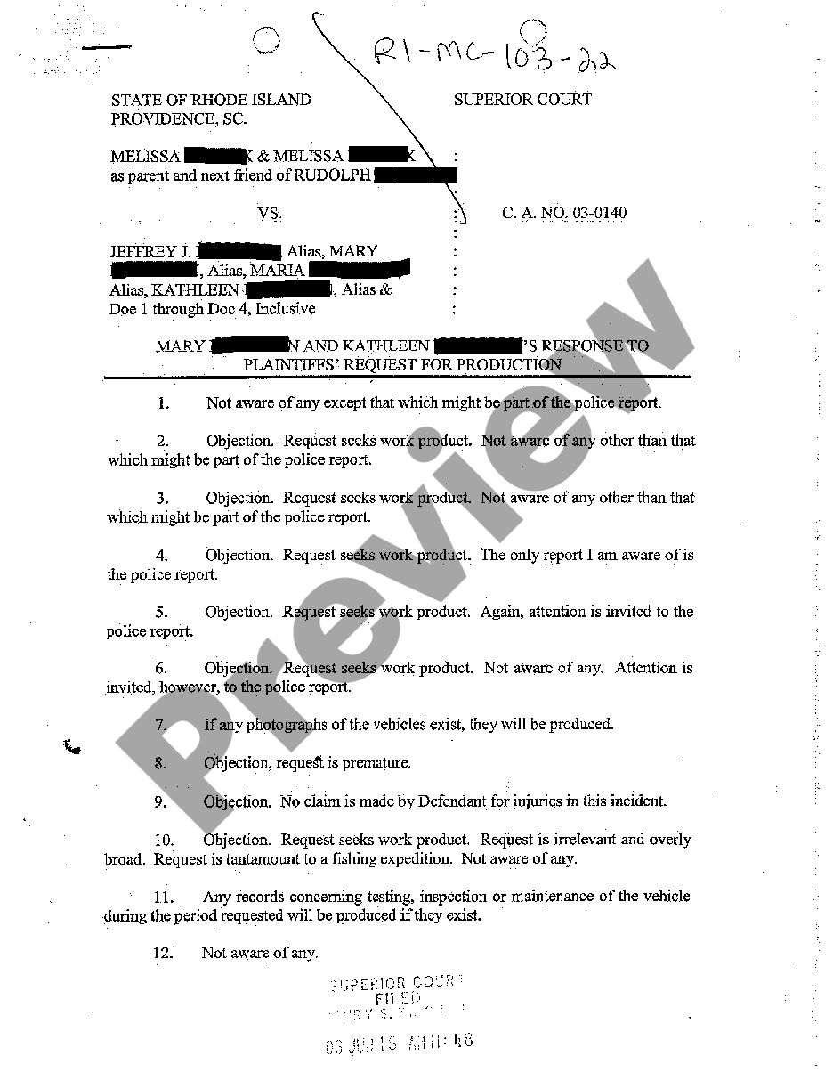 Rhode Island Co-Defendant Response to Plaintiffs' Request for ... Rhode Island Co-Defendant Response to Plaintiffs' Request for ...