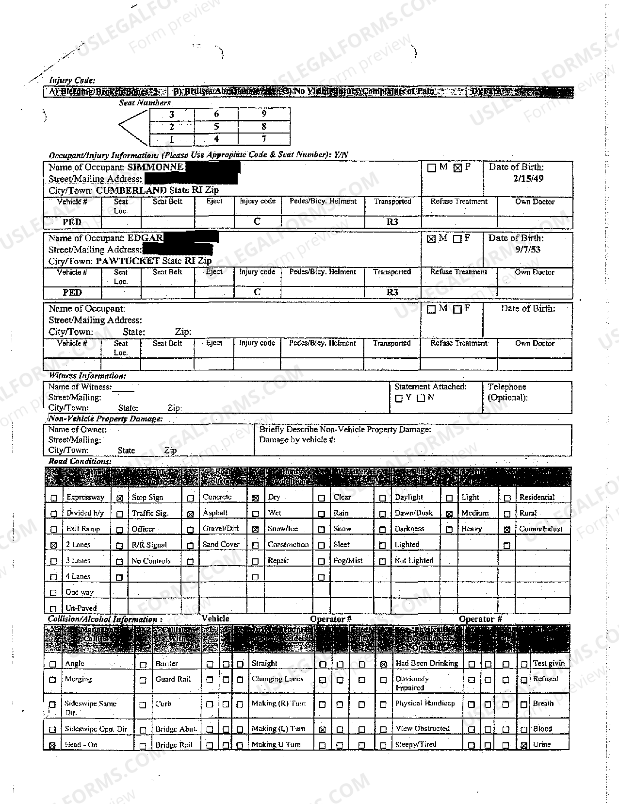 Rhode Island Uniform Accident Report - Rhode Island Accident Report ...