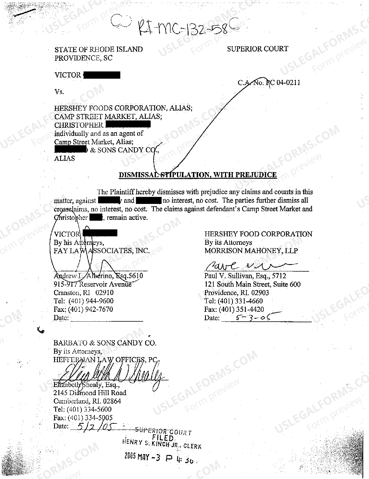 Rhode Island Dismissal Stipulation with Prejudice | US Legal Forms