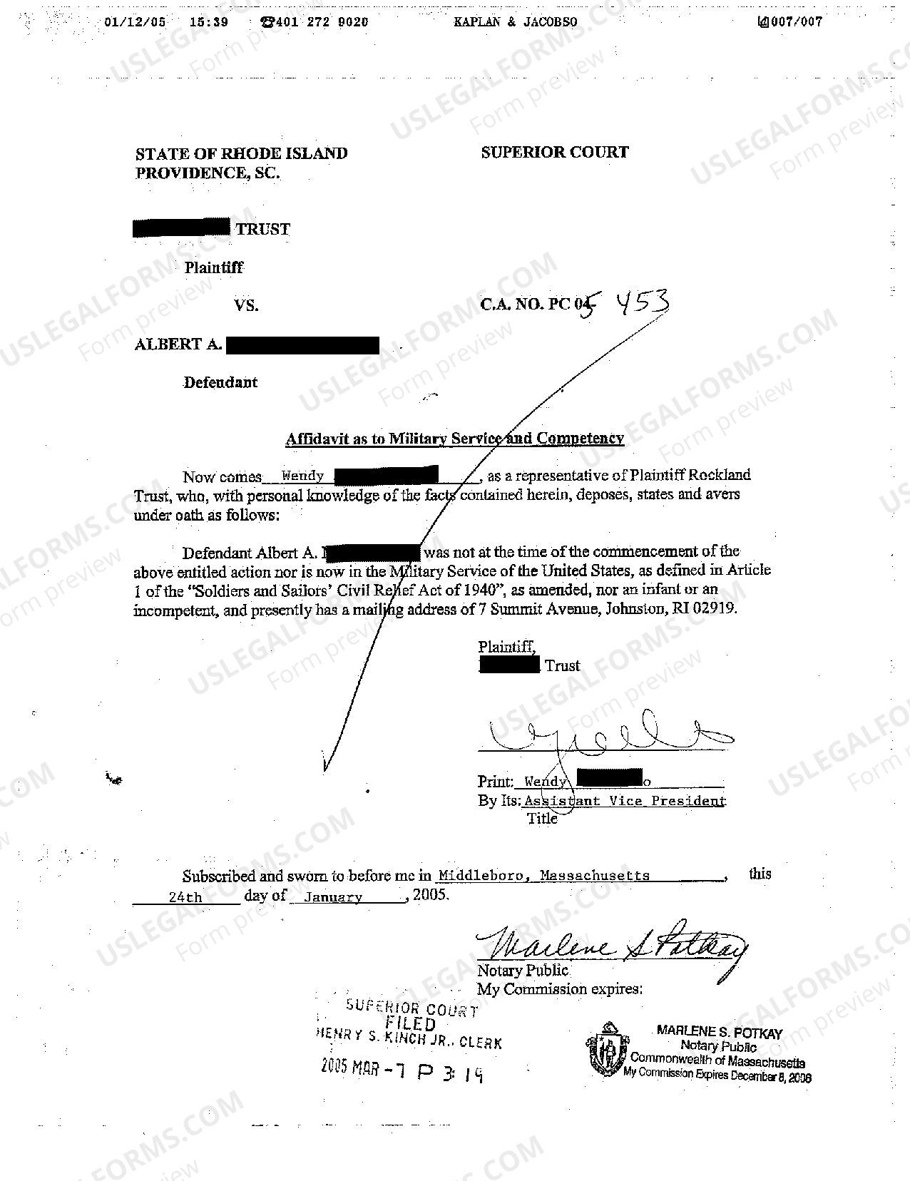 Rhode Island Order Granting Plaintiff's Motion for Issuance of Writ of ...