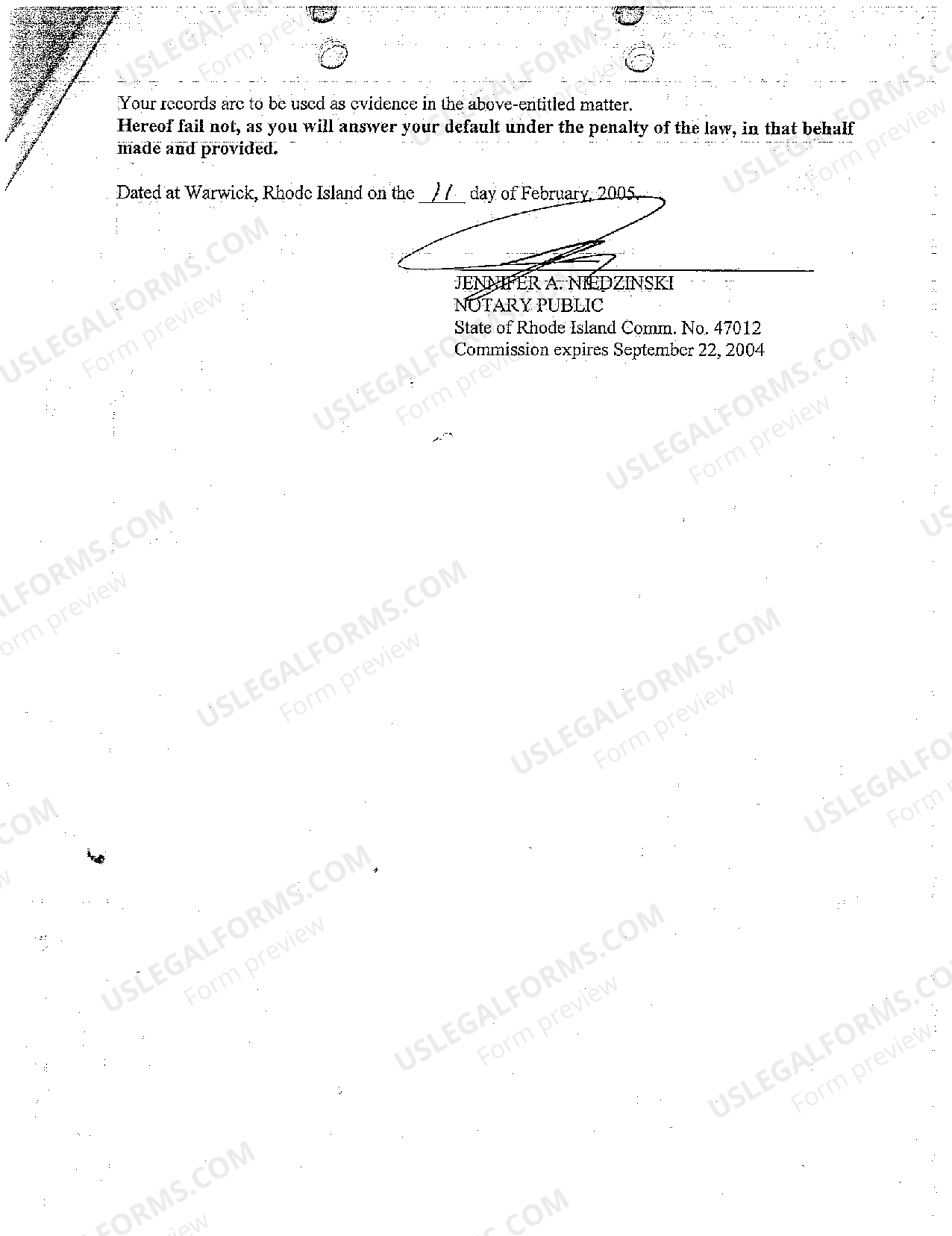 Rhode Island Motion to Quash Subpoena Duces Tecum and Objection Thereto - Mc 150 Form | US Legal ...