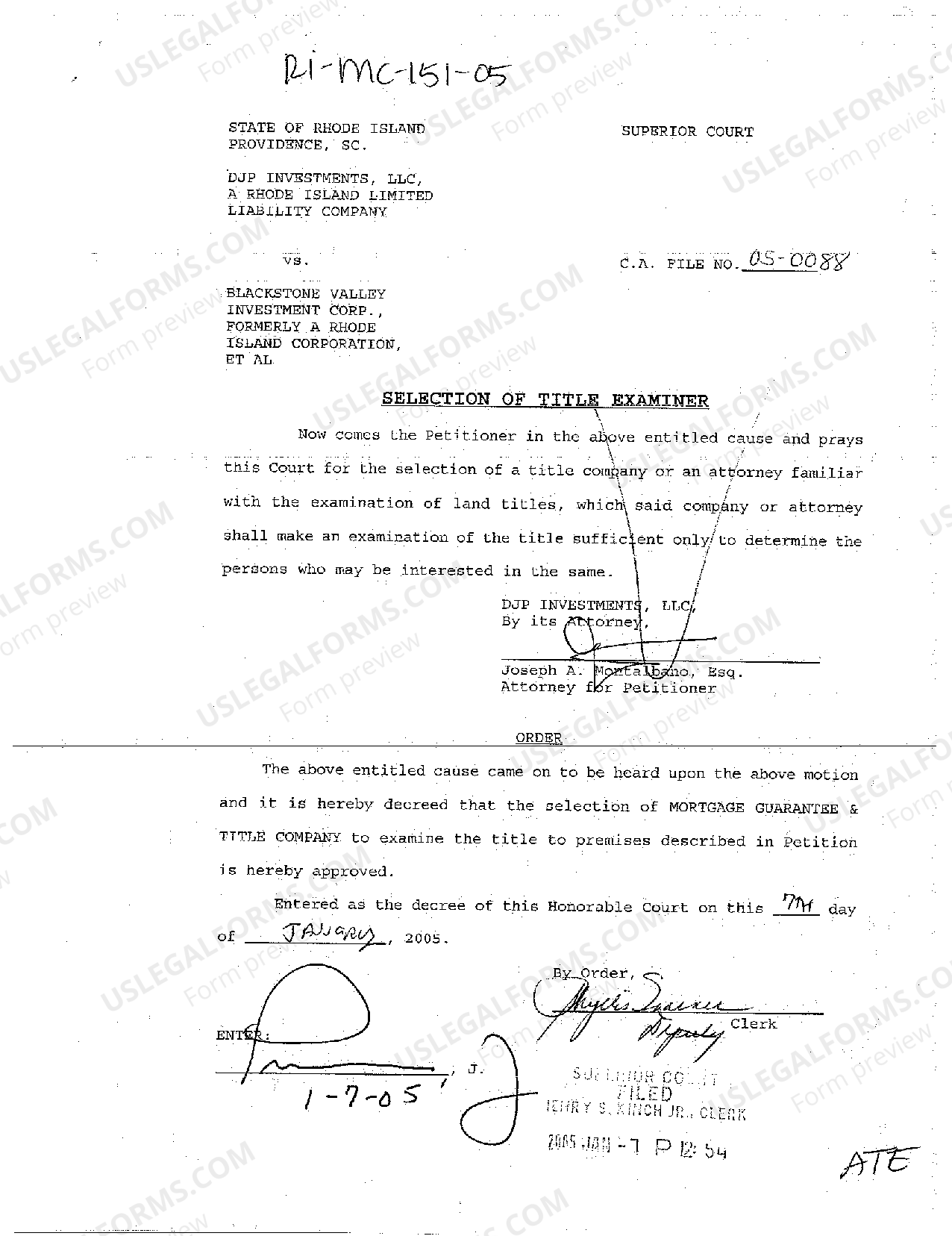 Rhode Island Selection of Title Examiner | US Legal Forms