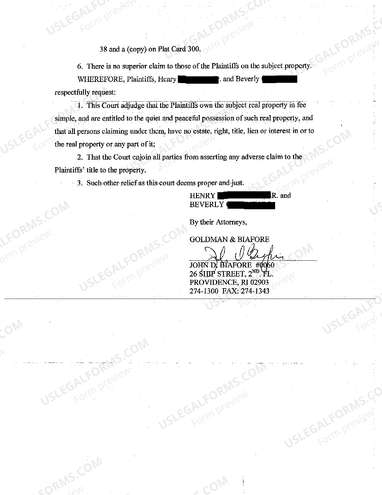 Rhode Island Petition to Quiet Title | US Legal Forms