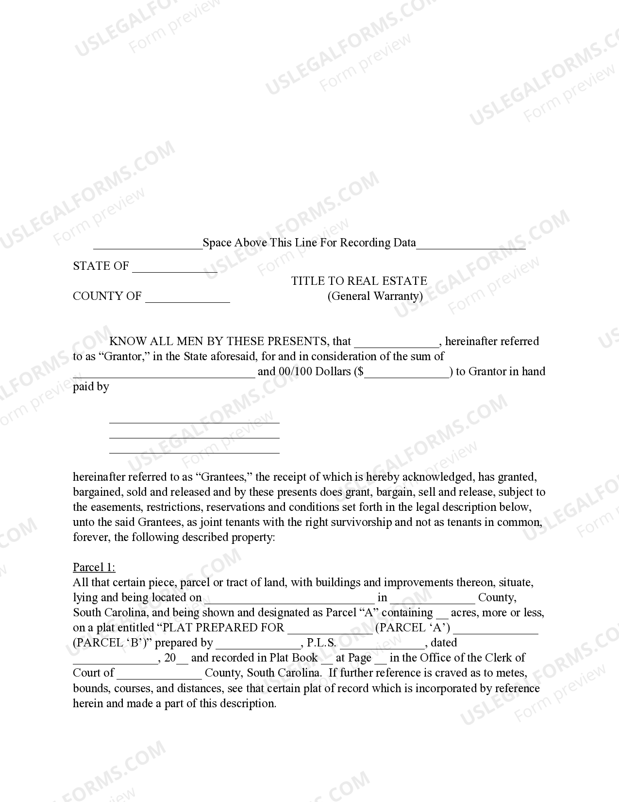 South Carolina Title to Real Estate - Title To Real Estate | US Legal Forms