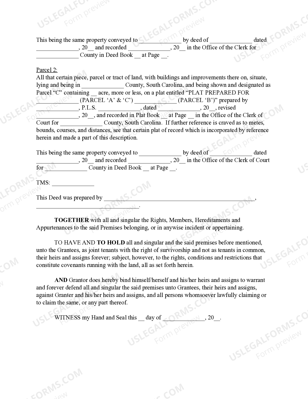 South Carolina Title to Real Estate | US Legal Forms