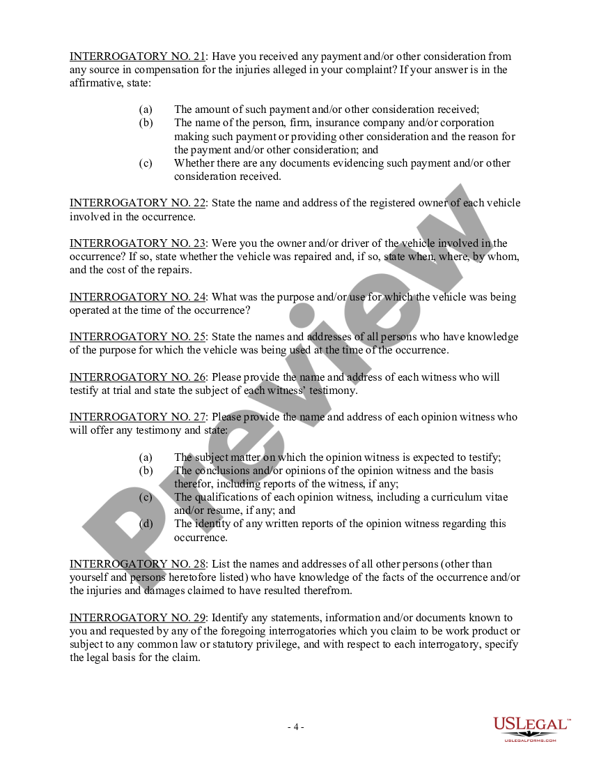 South Carolina Interrogatories to Plaintiff for Motor Vehicle ... South Carolina Interrogatories to Plaintiff for Motor Vehicle ...