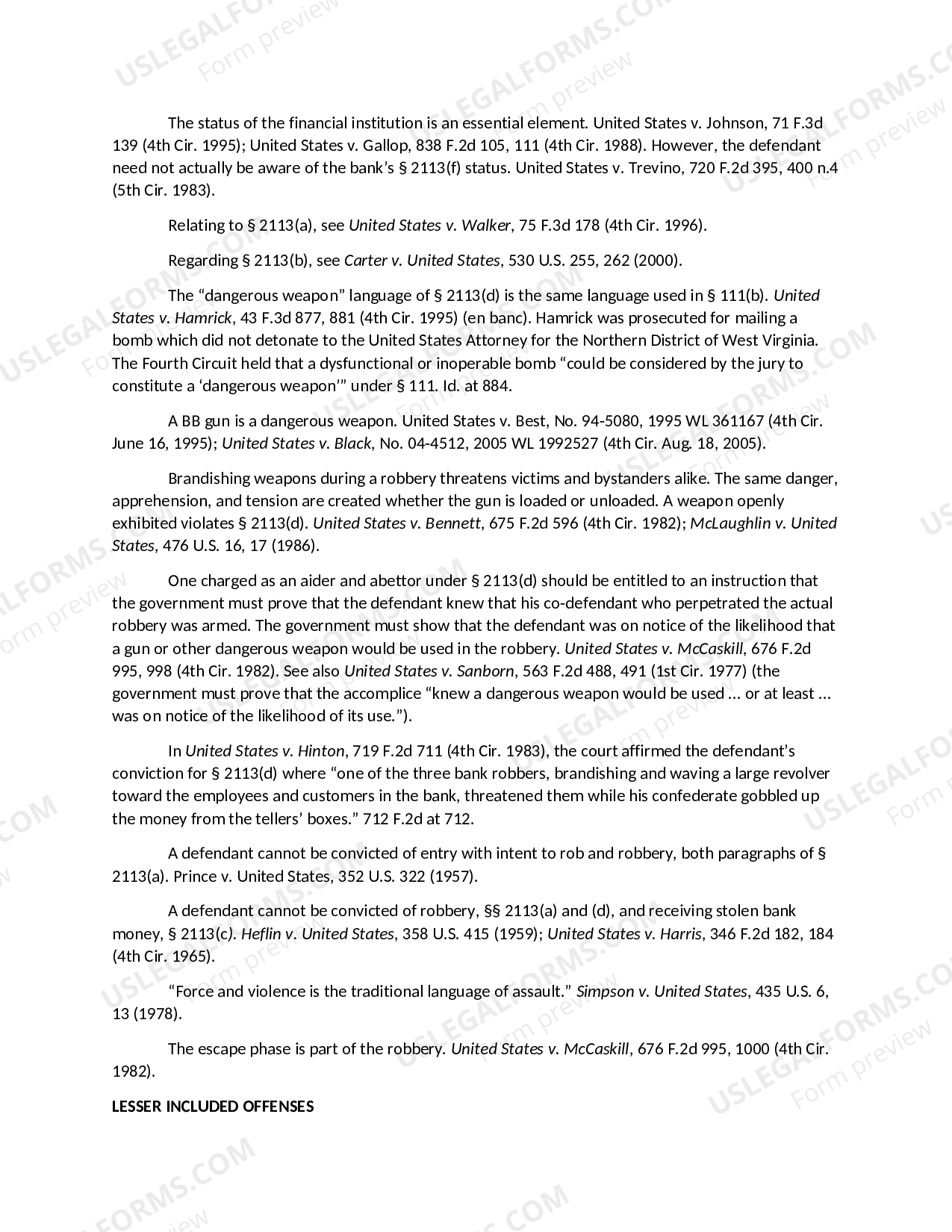 South Carolina BANK ROBBERY AND LARCENY | US Legal Forms