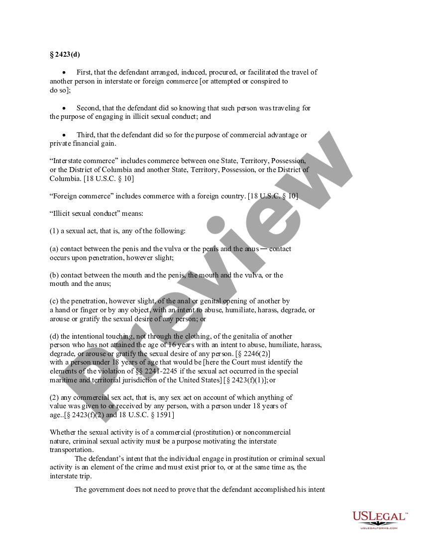 South Carolina Transporting A Minor For Sex Us Legal Forms