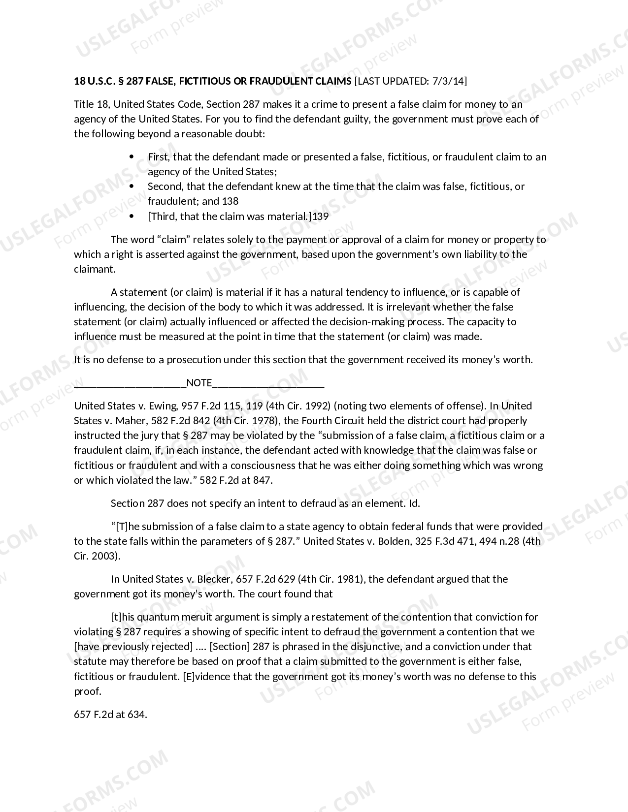 South Carolina FALSE, FICTITIOUS OR FRAUDULENT CLAIMS | US Legal Forms