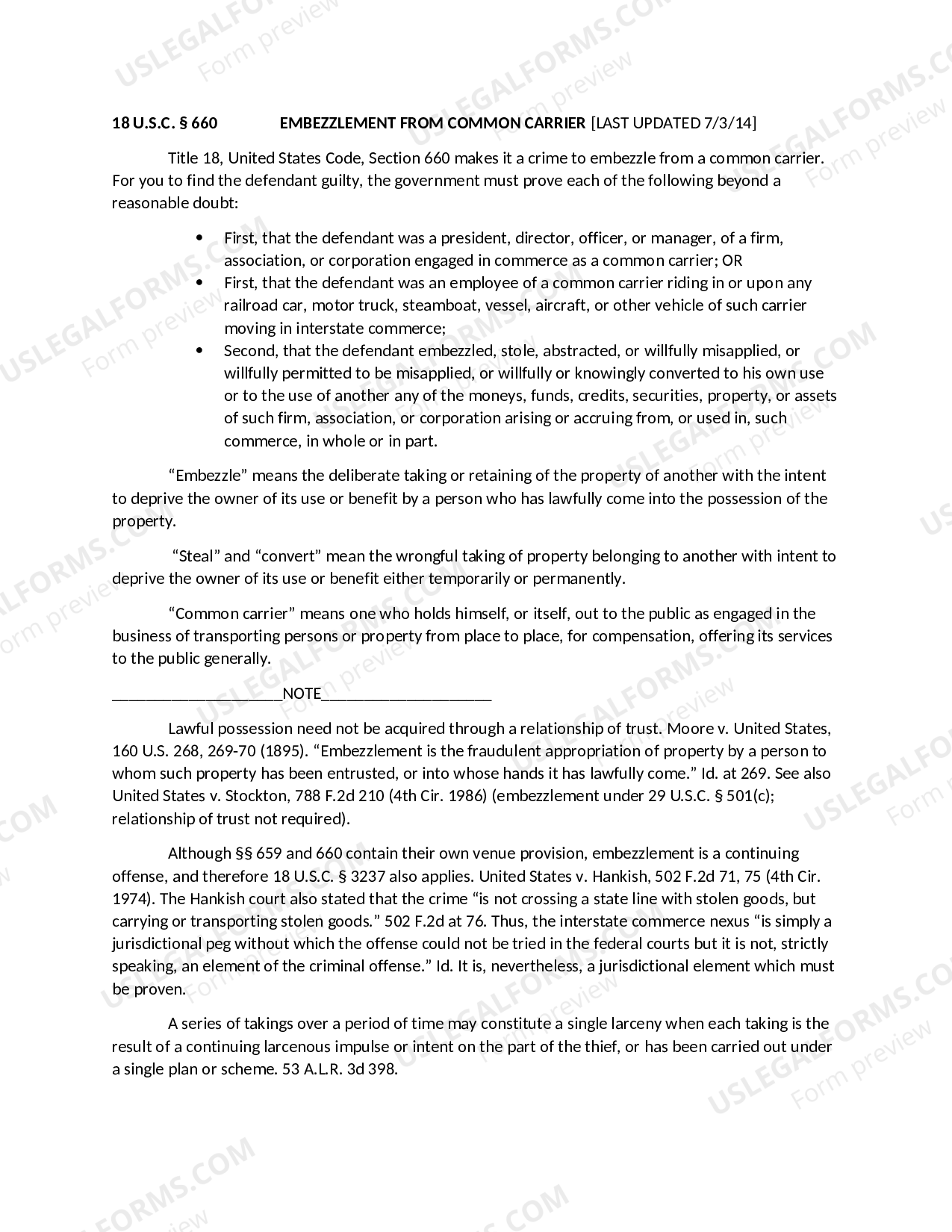 South Carolina EMBEZZLEMENT FROM COMMON CARRIER | US Legal Forms