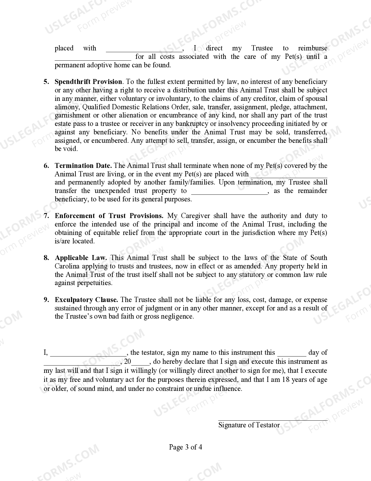 South Carolina Codicil to Will Form for Amending Your Will - Codicil Amending Your | US Legal Forms