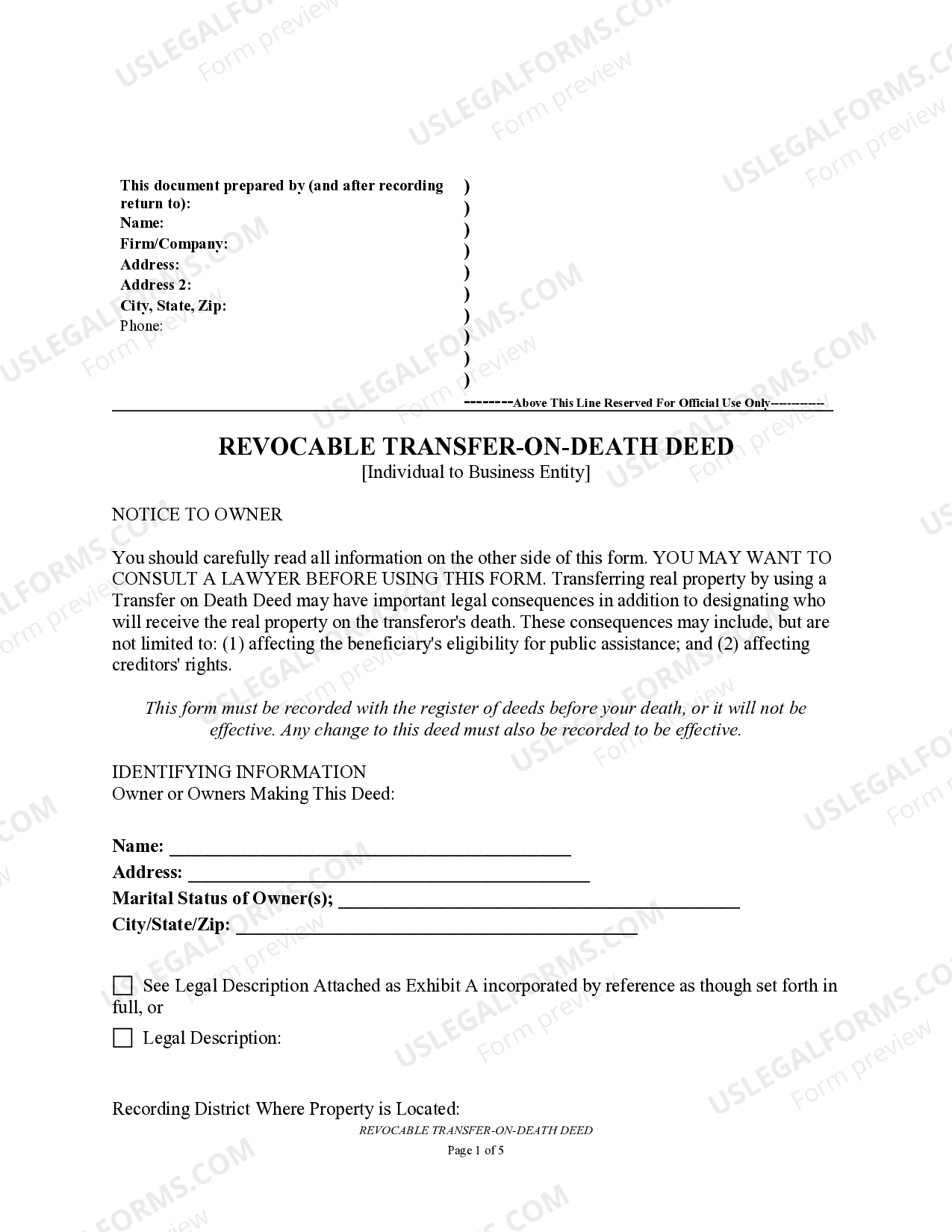 South Dakota Transfer on Death Deed or TOD - South Dakota Tod Deed | US Legal Forms