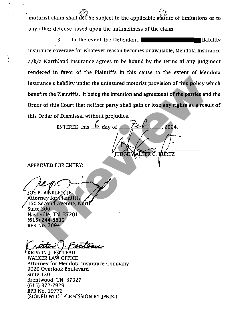 Chattanooga Tennessee Agreed Conditional Dismissal Order Chattanooga Tennessee Agreed Conditional Dismissal Order