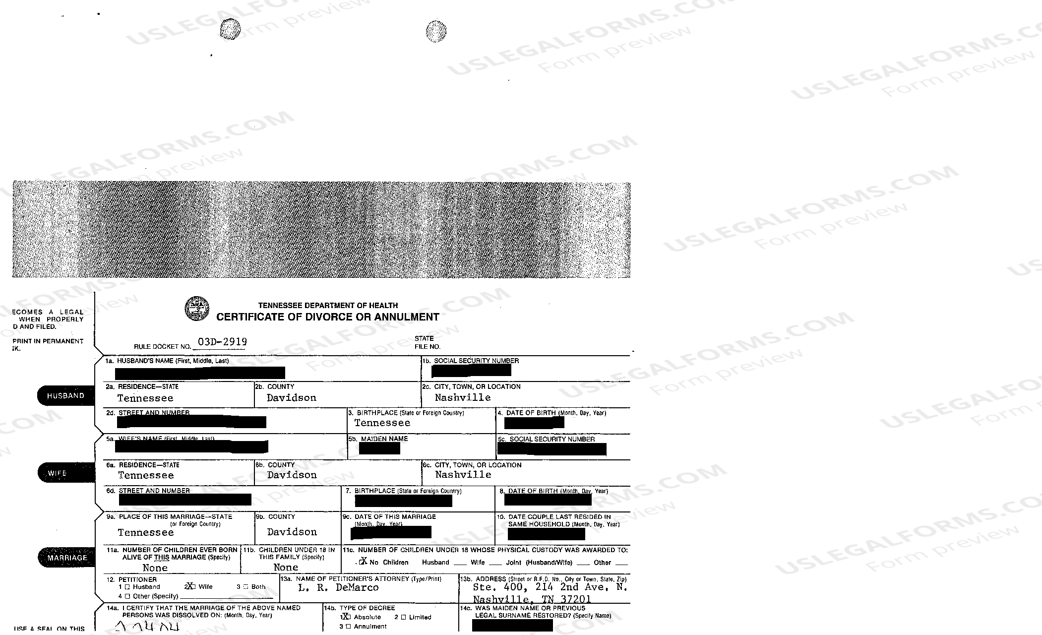 Tennessee Final Decree - part 2 | US Legal Forms