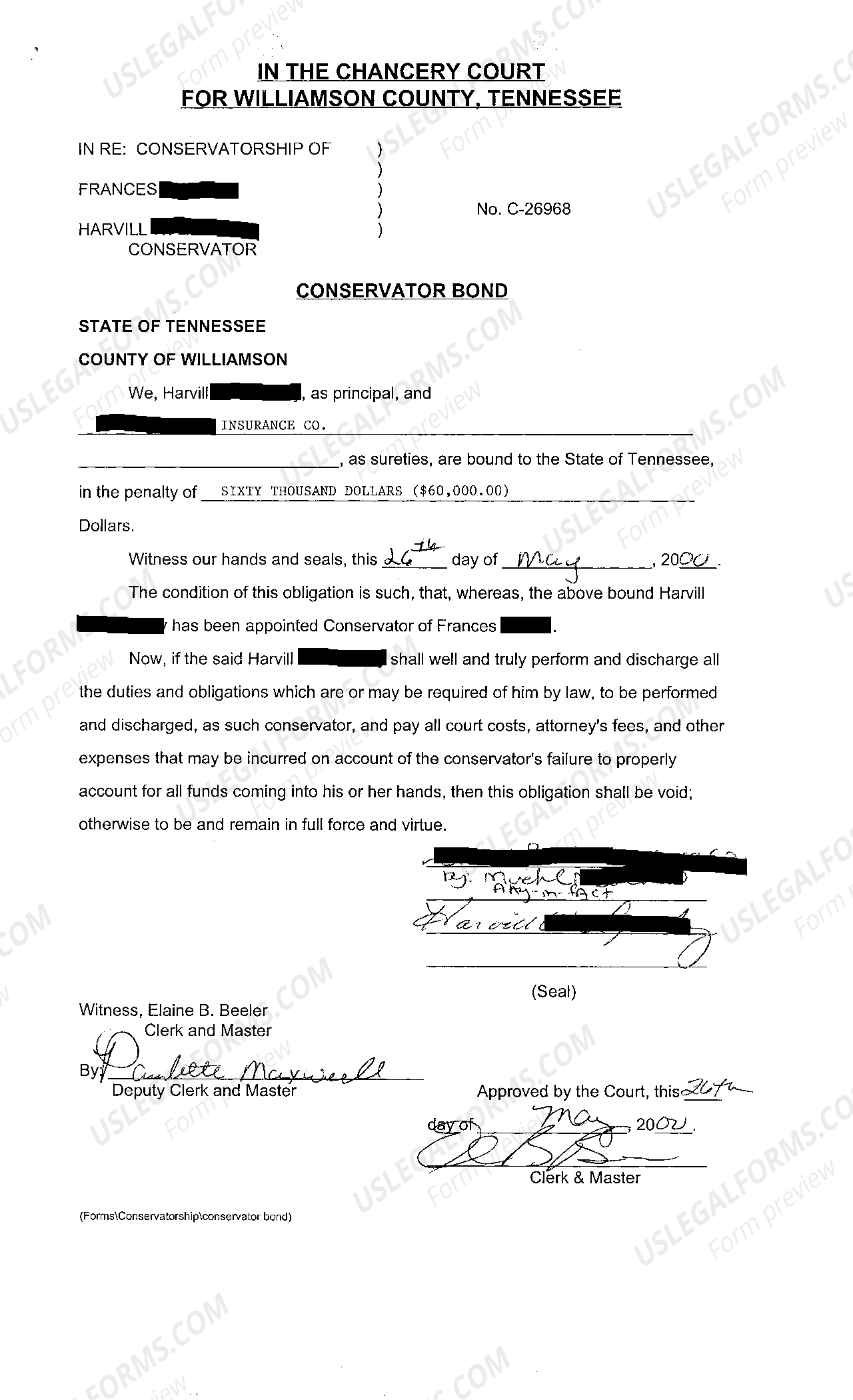 Tennessee Letter of Conservatorship - Tennessee Conservatorship Forms ...