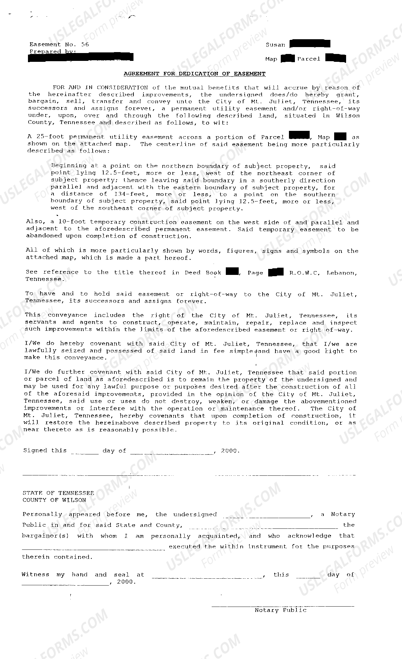 Forestry Dedication Agreement | US Legal Forms