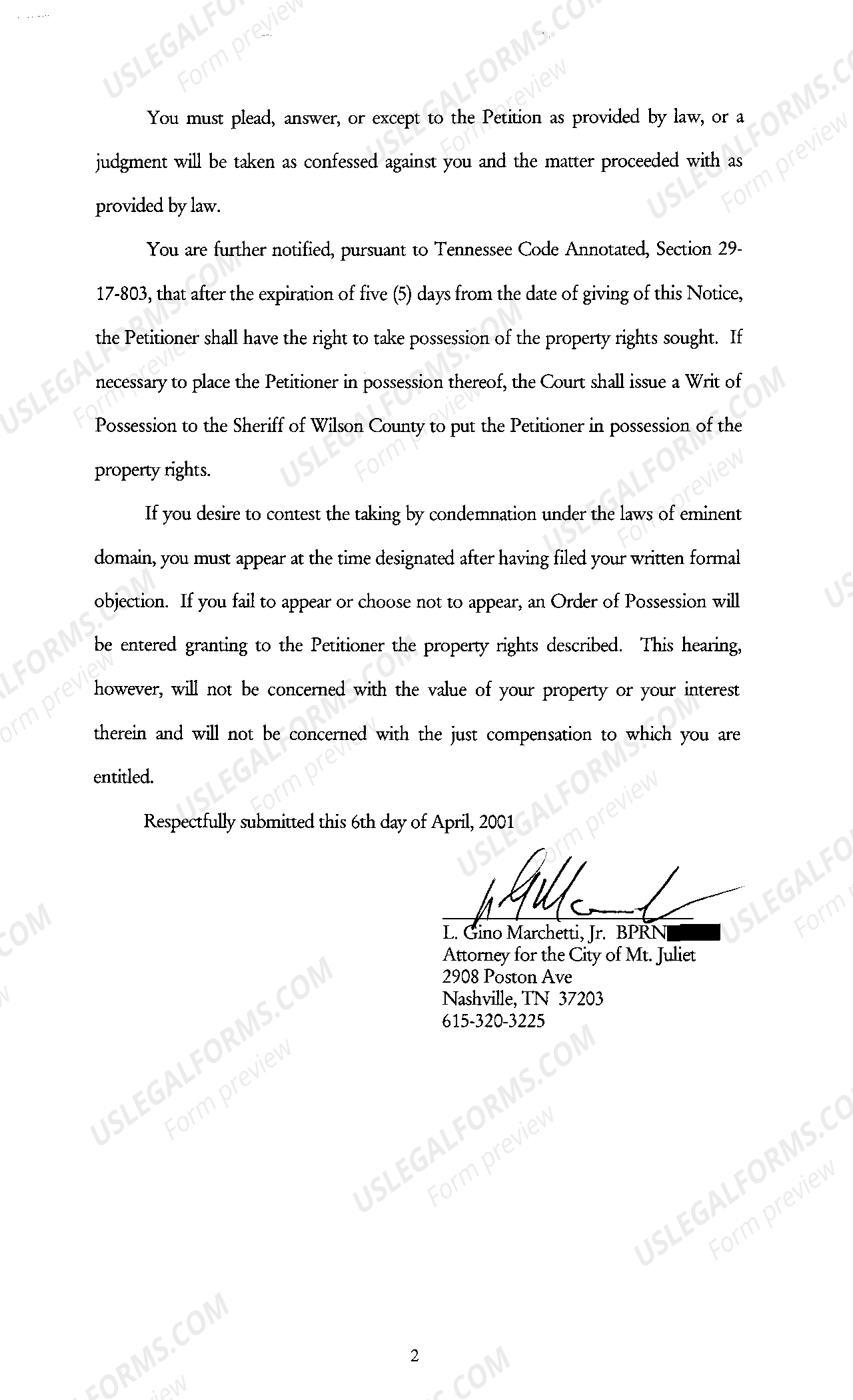 Tennessee Exhibit B Map showing Dedication of Easement | US Legal Forms