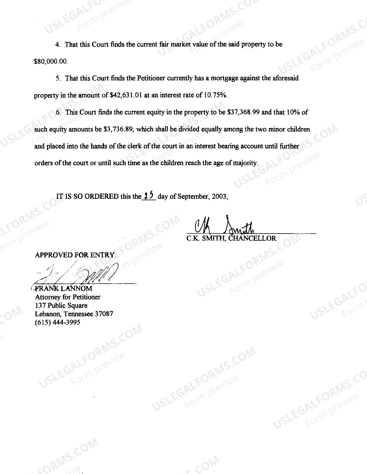 Tennessee Motion For Partial Emancipation of Minor Child - Tennessee ...