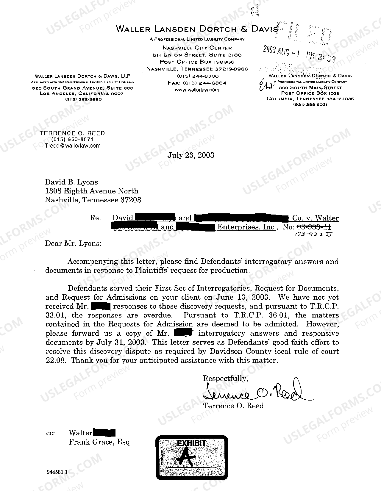 Tennessee Defendants Motion To Compel | US Legal Forms