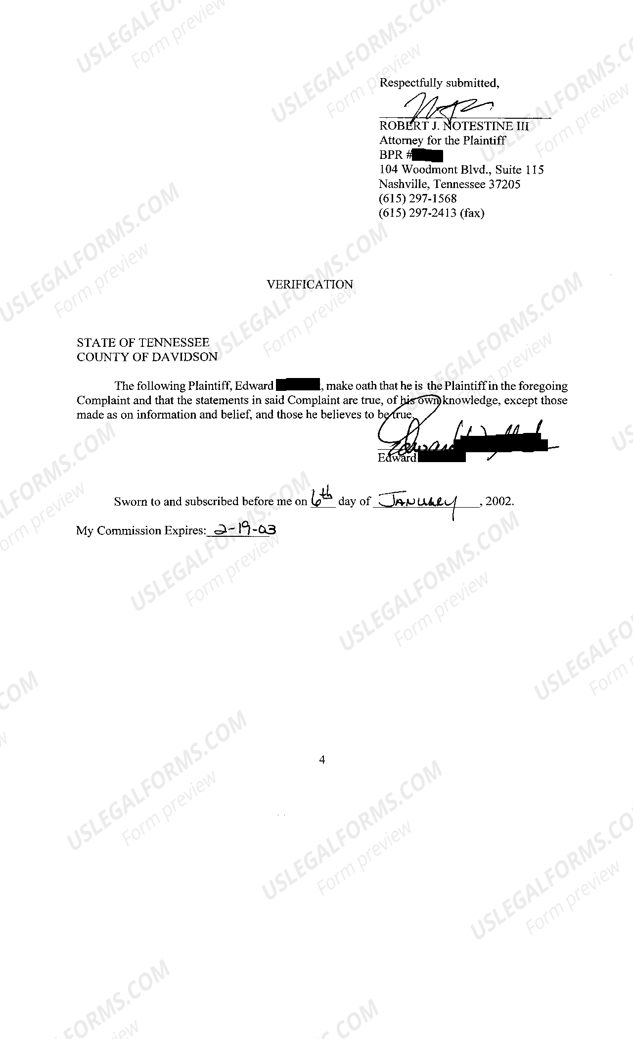 Tennessee Complaint by Owner to Assume Possession of Property ...