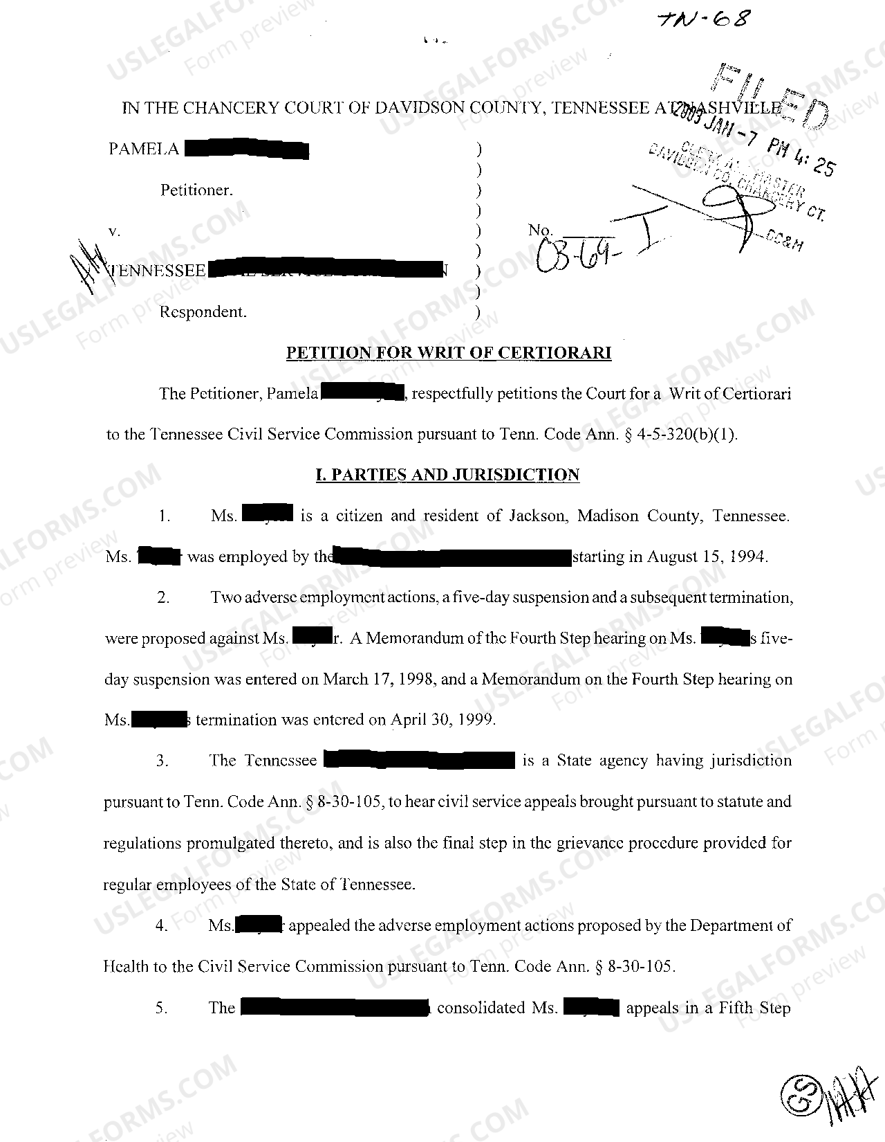 Petition For A Writ Of Certiorari Example | US Legal Forms