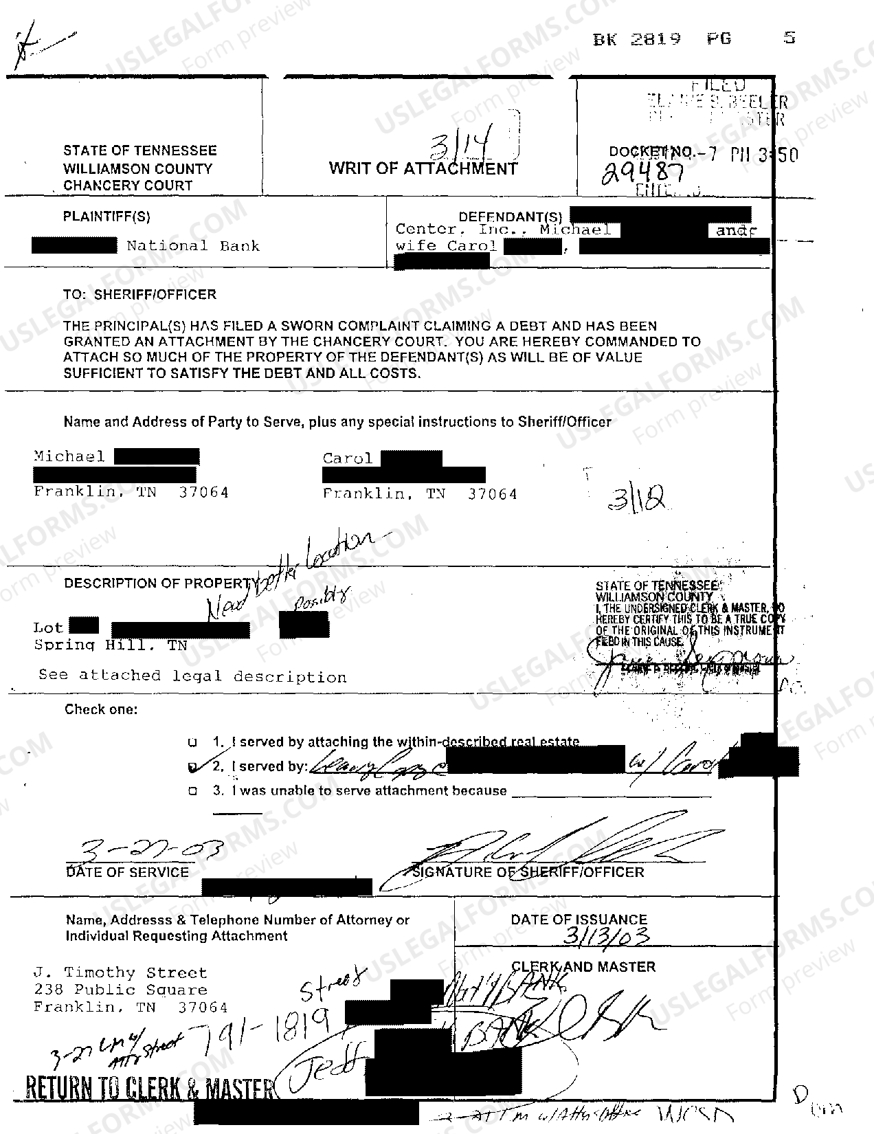 Tennessee Writ of Attachment - Attachment For Contempt Tennessee | US ...
