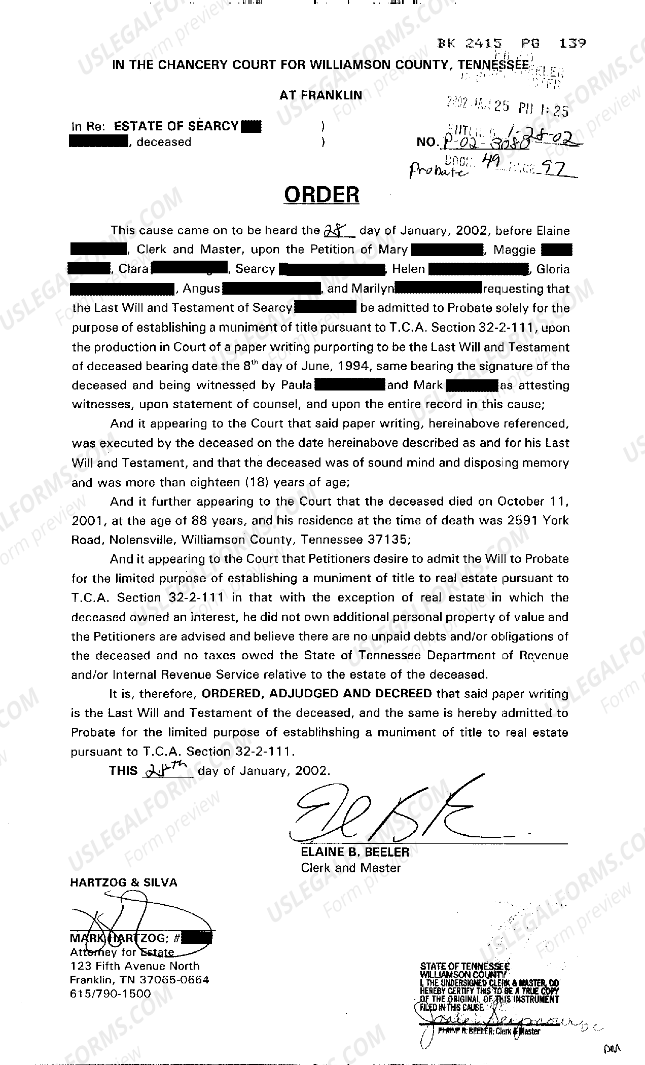 Muniment Of Title Form Tennessee For Rent | US Legal Forms