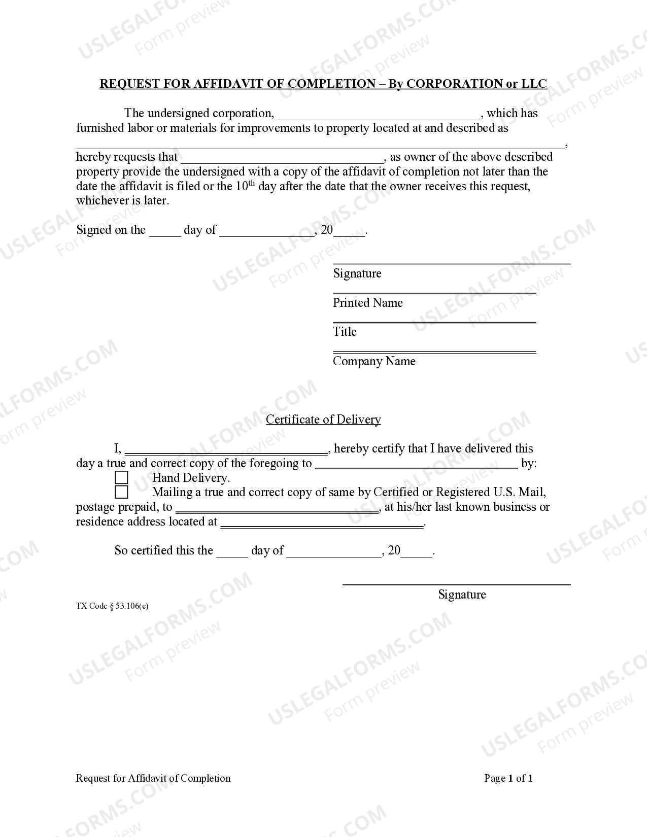 Affidavit Completion Form For Vehicle Transfer | US Legal Forms