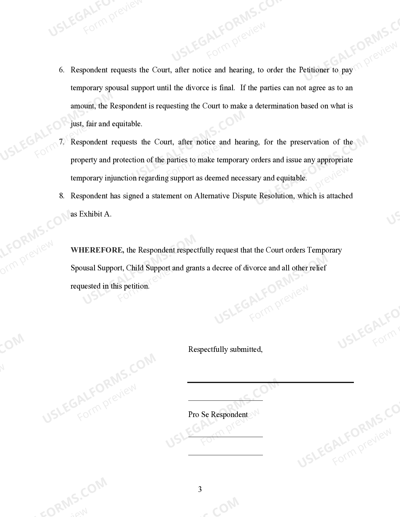 Texas Counterclaim for Divorce | US Legal Forms