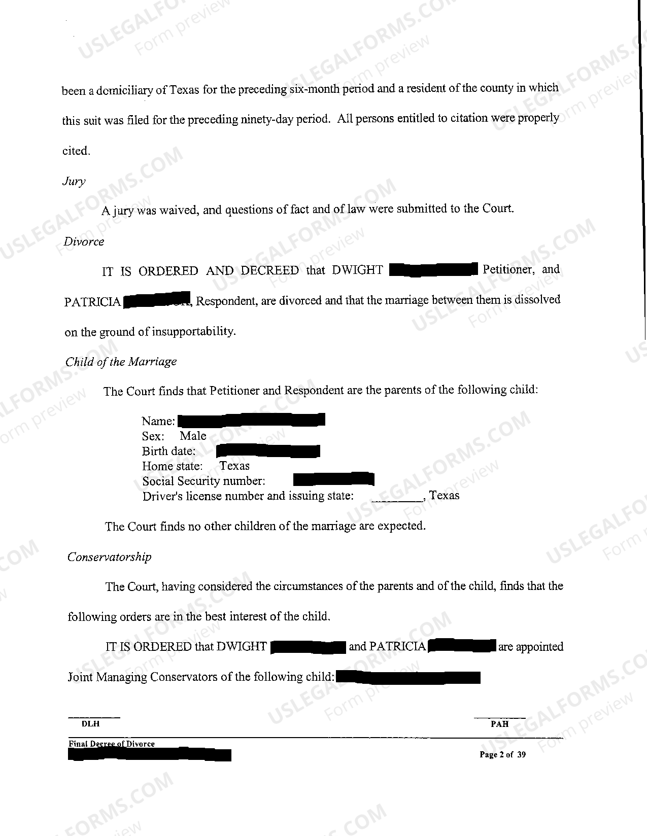 Austin Texas Final Decree for Divorce - Final Divorce Decree Texas | US ...