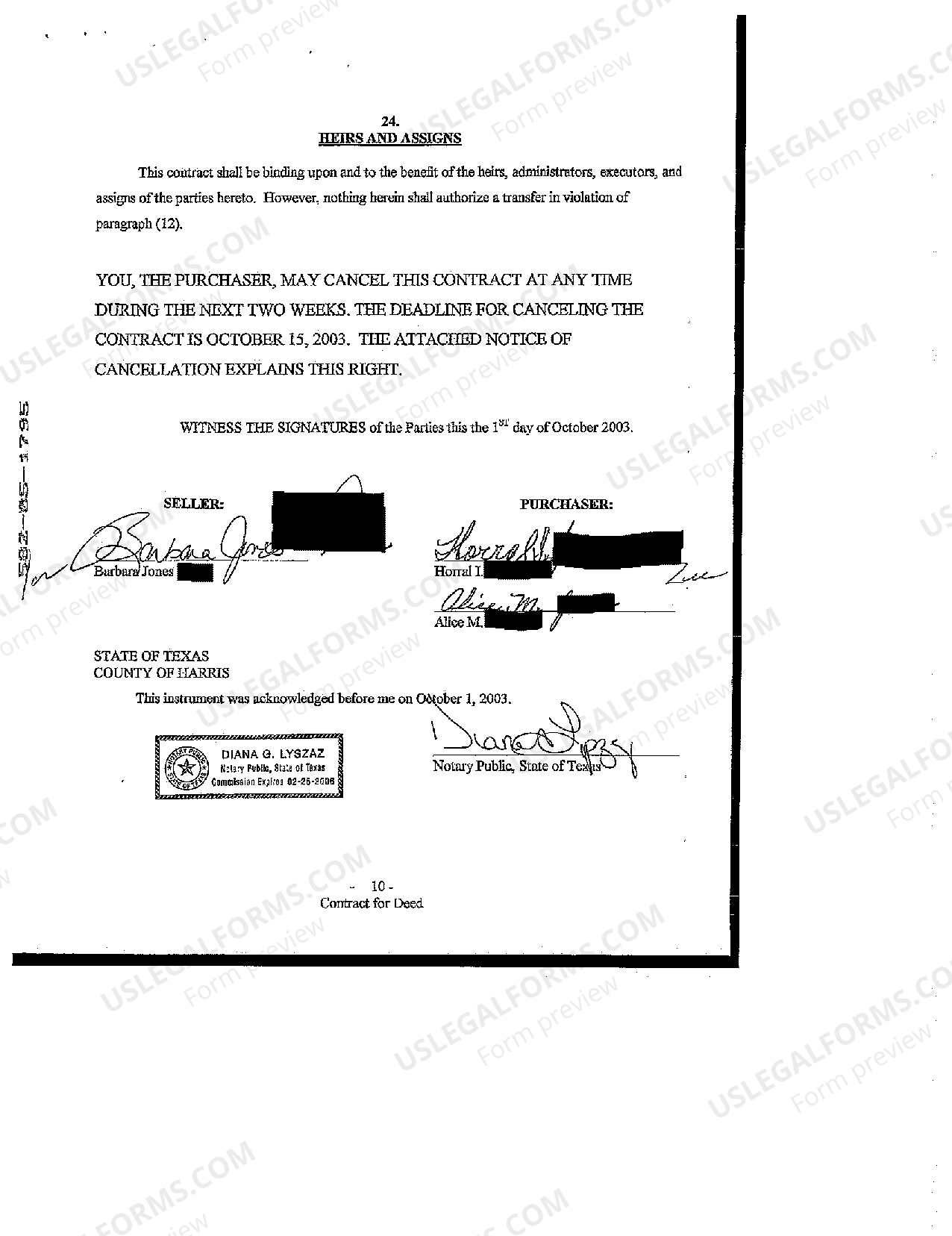 Texas Contract for Deed | US Legal Forms