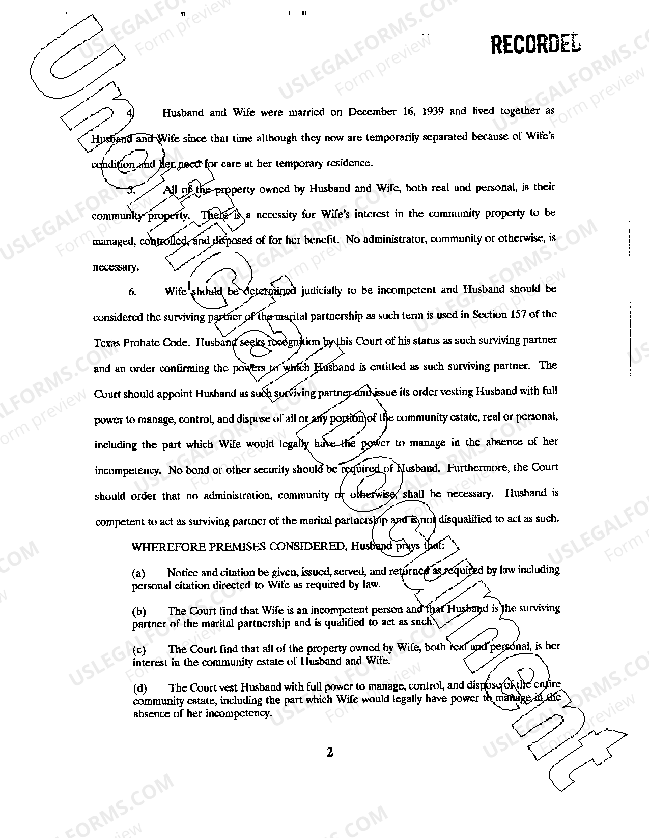Texas Application for Declaration of Incompetency | US Legal Forms