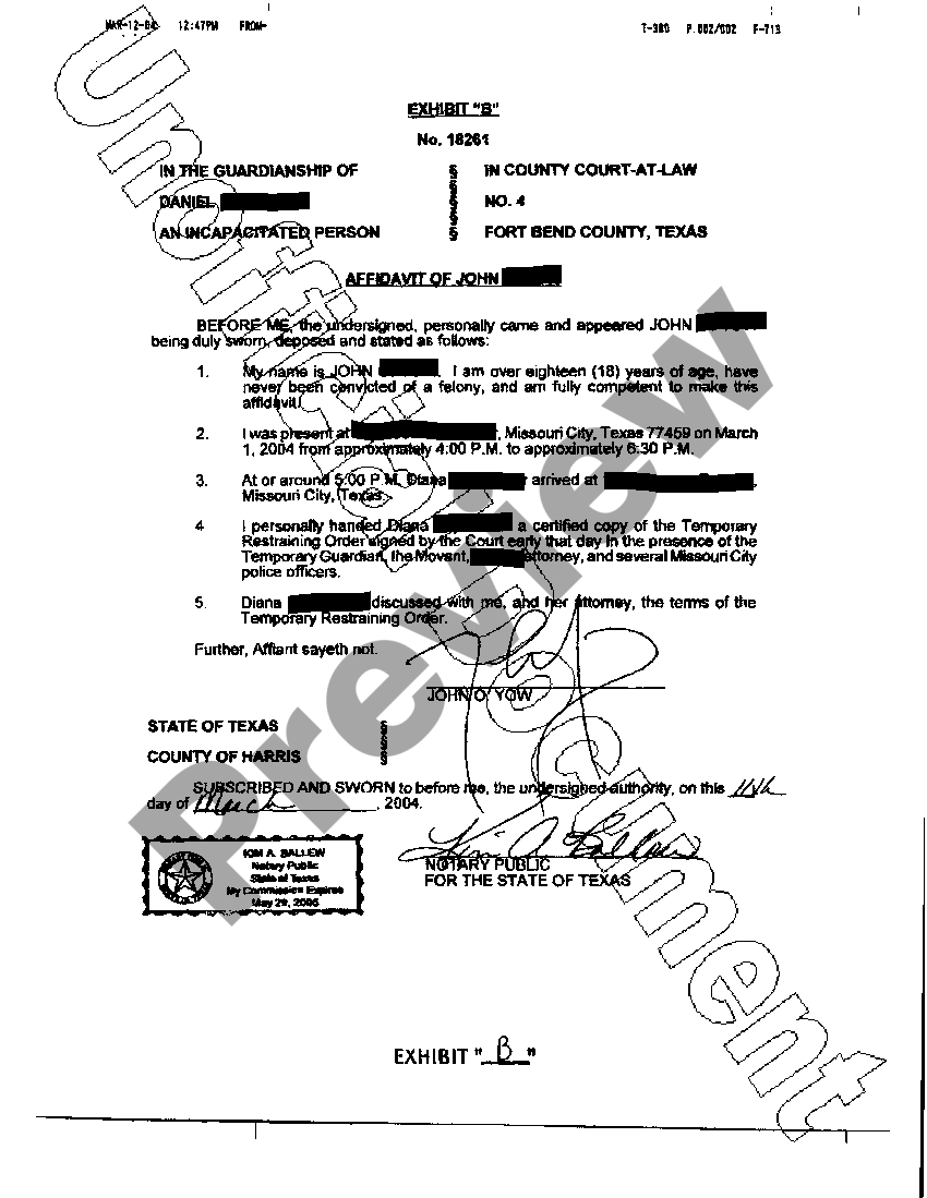 Bexar Texas Temporary Restraining Order And Order Setting US Legal Forms