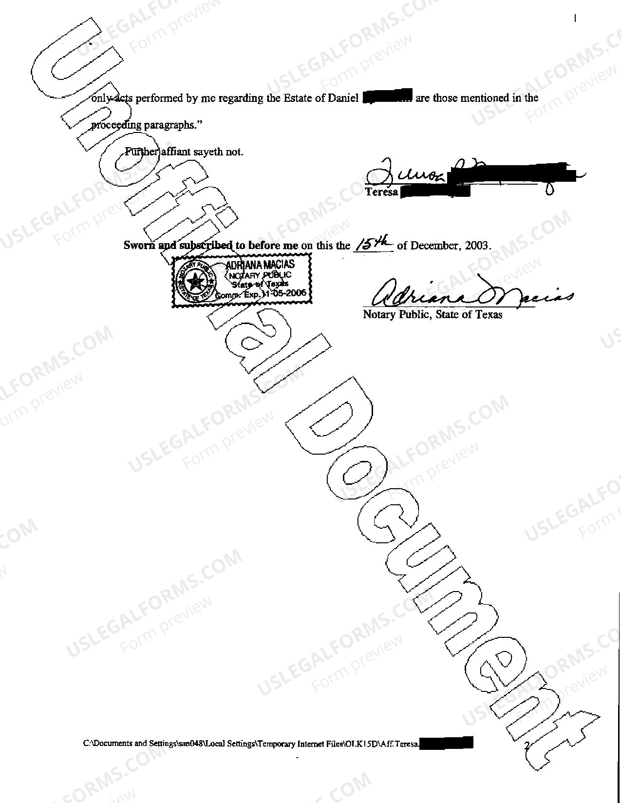 Texas Affidavit Of Administrator | US Legal Forms