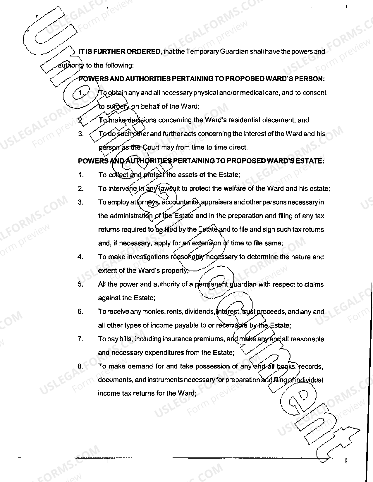 Texas Amended Appointing Temporary Guardian of the Person and Estate ...