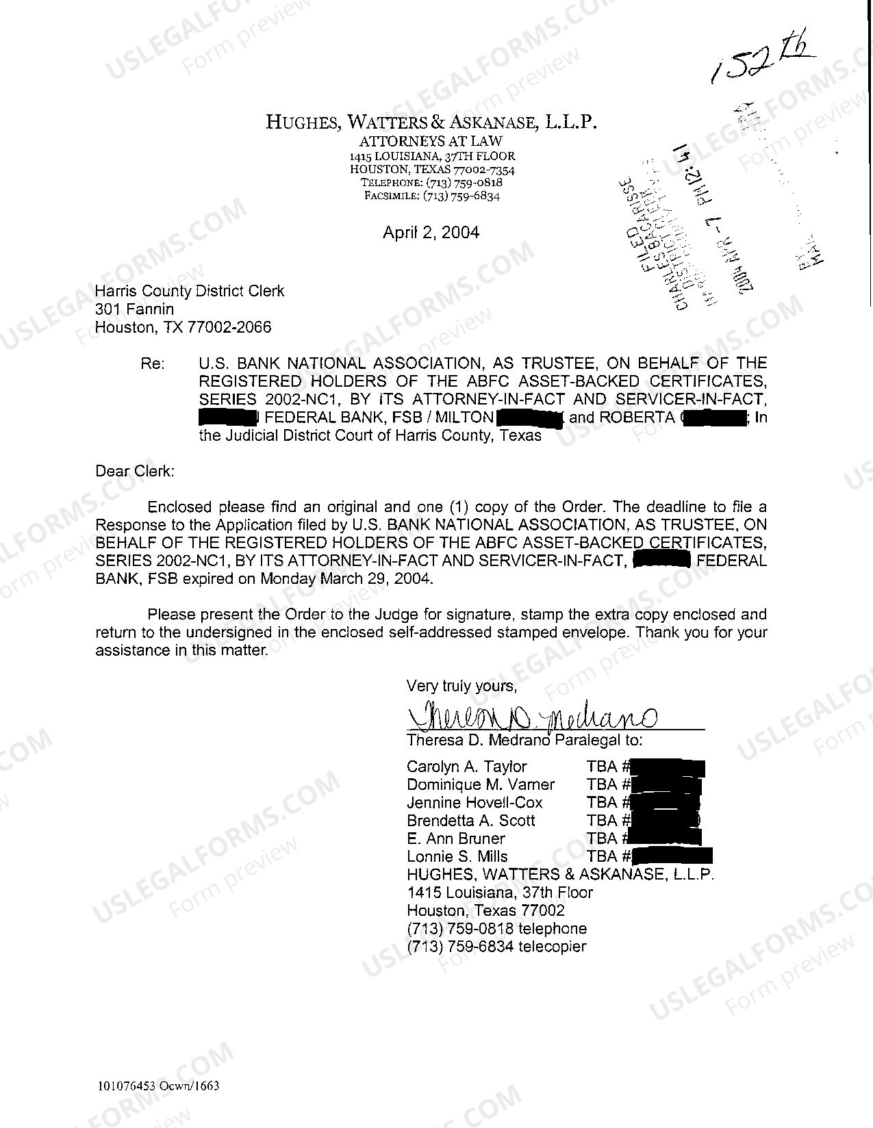 Texas Notice of Filing Application | US Legal Forms