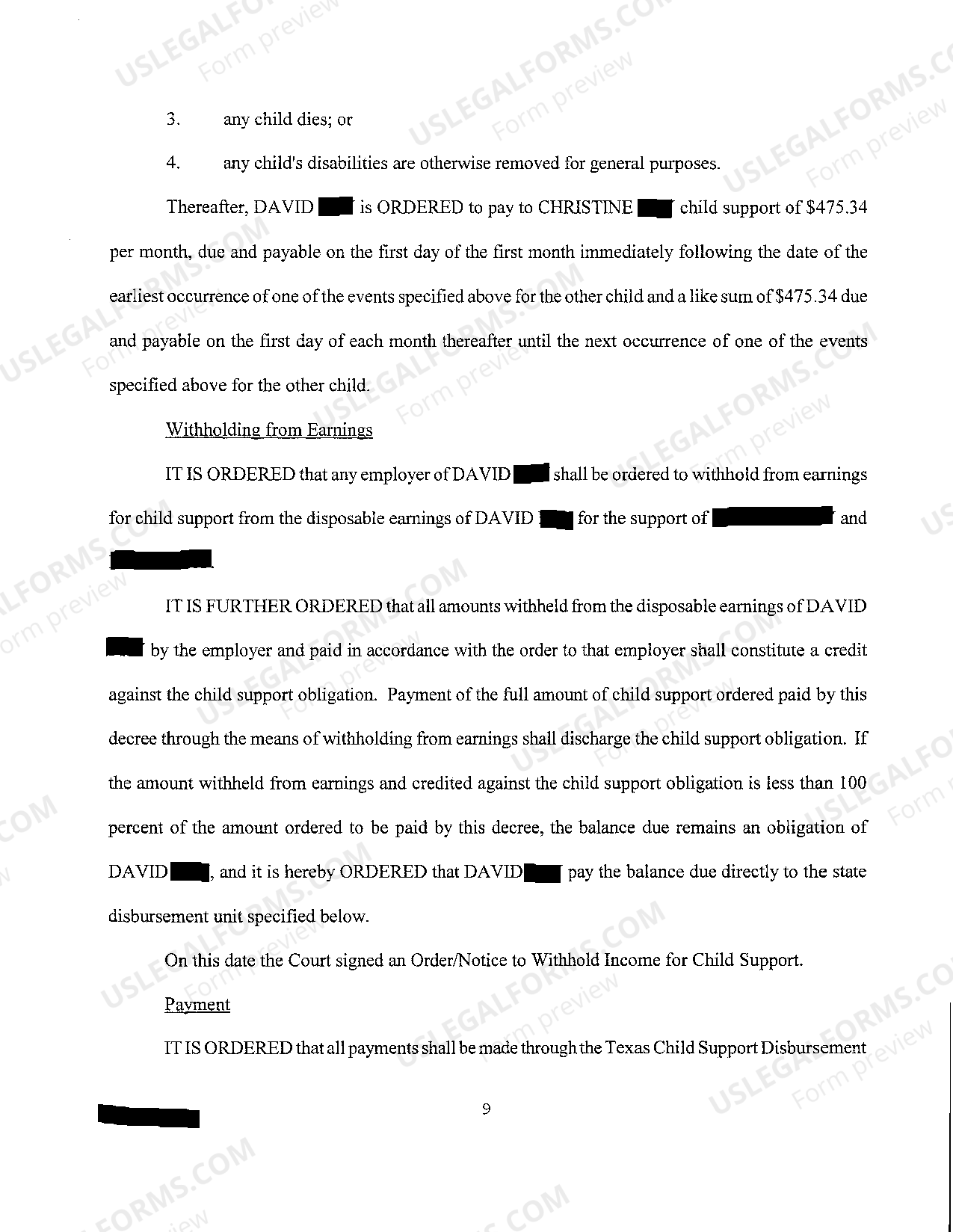 Agreed Final Decree Of Divorce Texas For Child Example | US Legal Forms