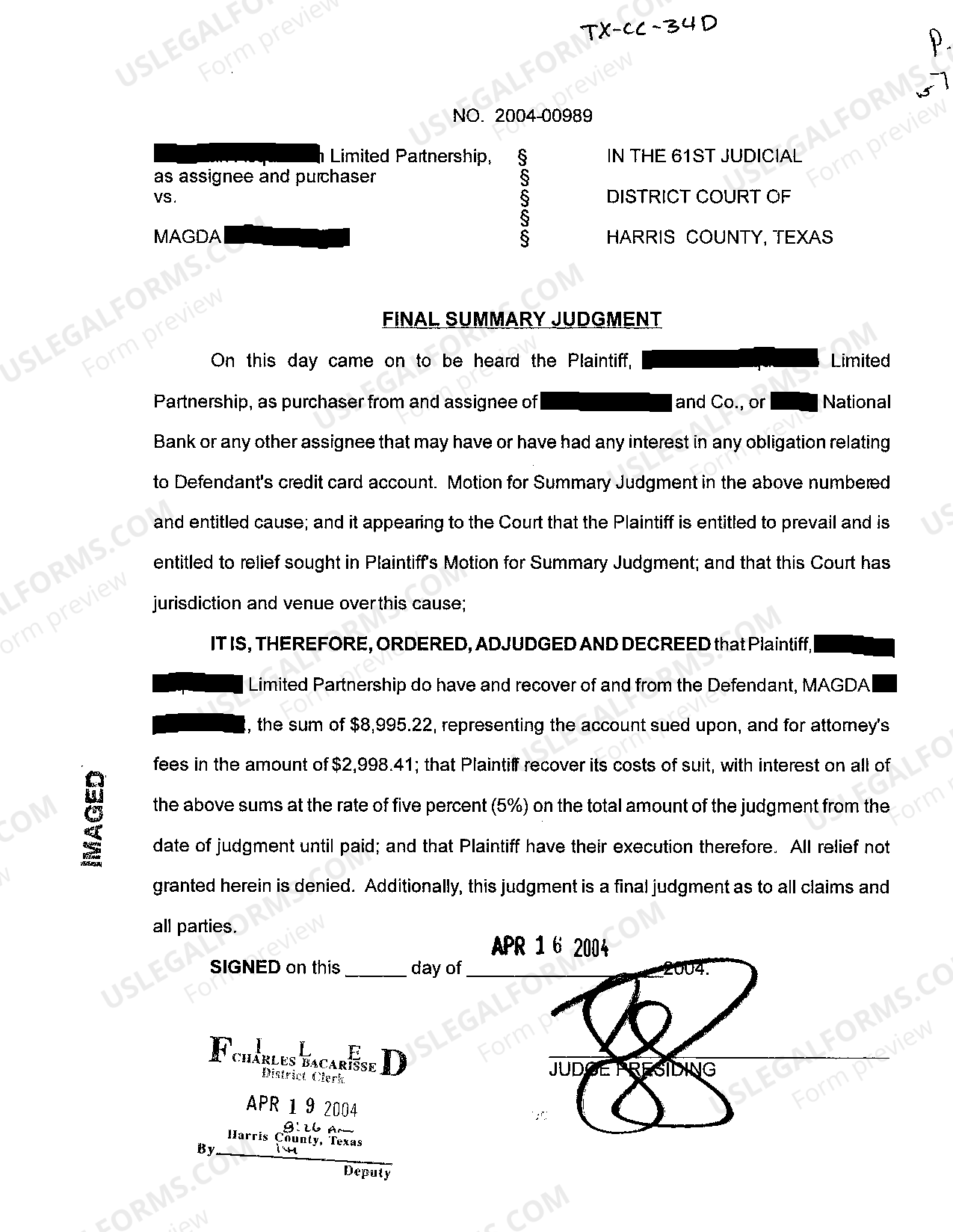 Texas Final Summary Judgment | US Legal Forms