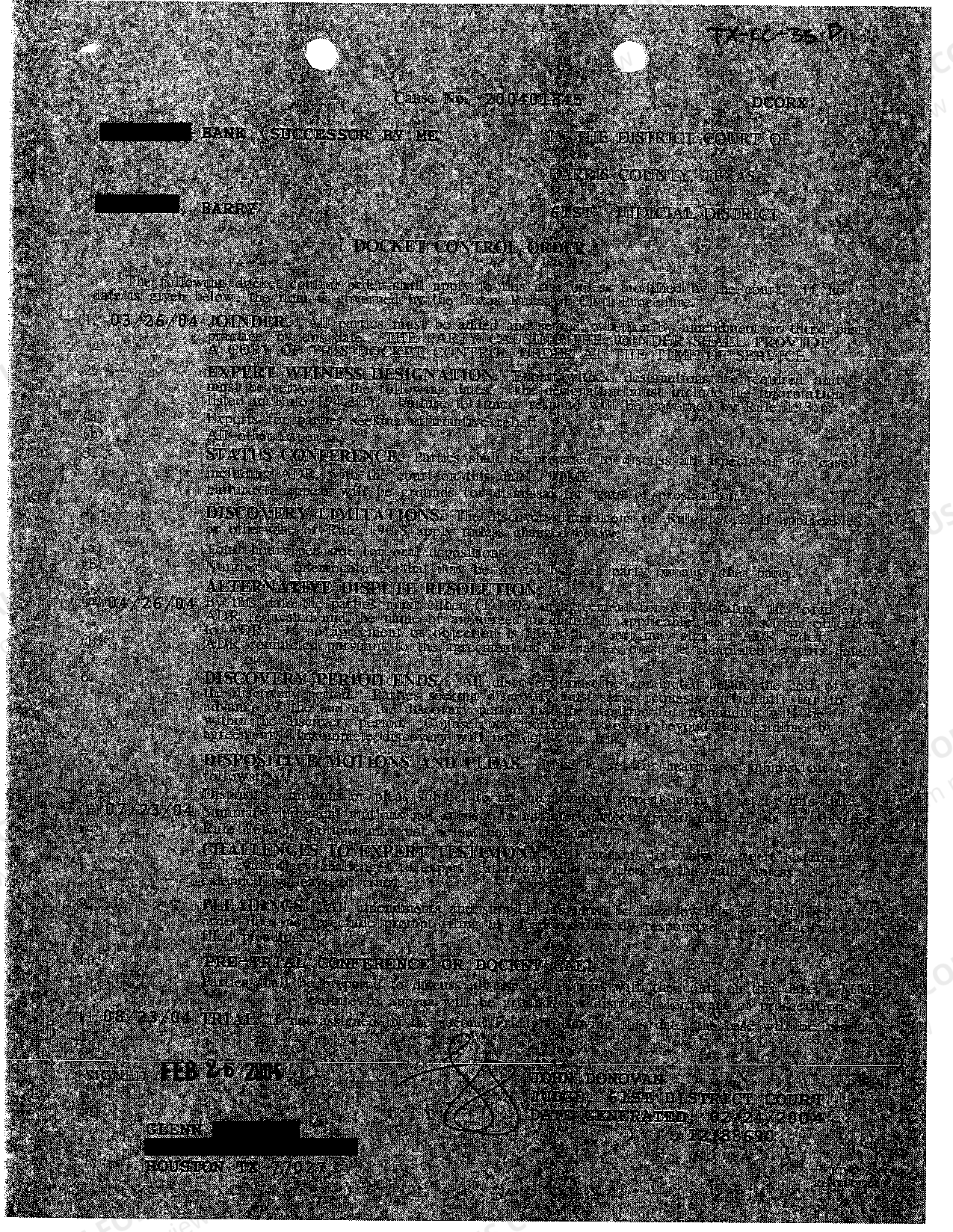 Texas Docket Control Order - Docket Control Order | US Legal Forms