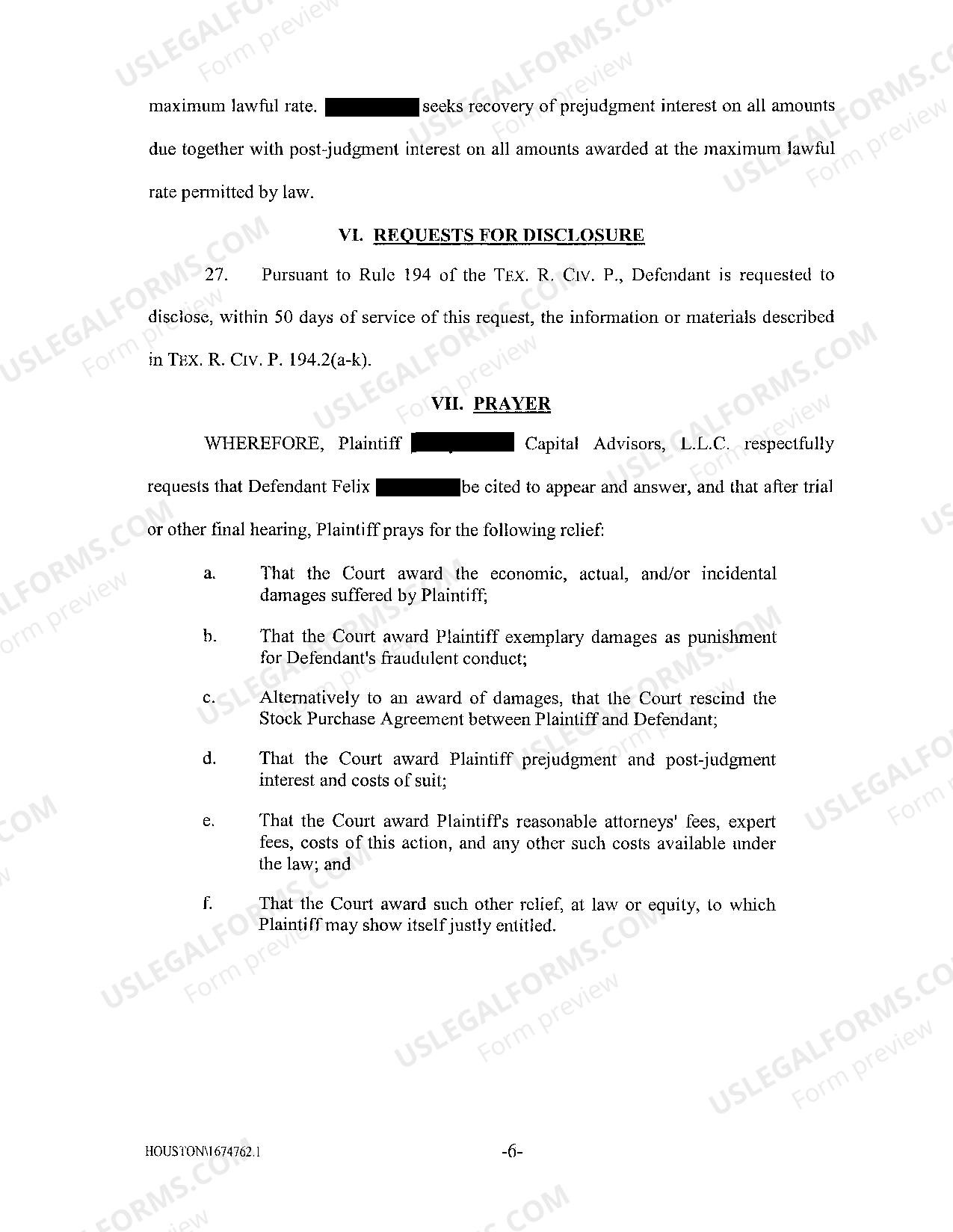 Sample Original Petition Alleging Fraud Form | US Legal Forms