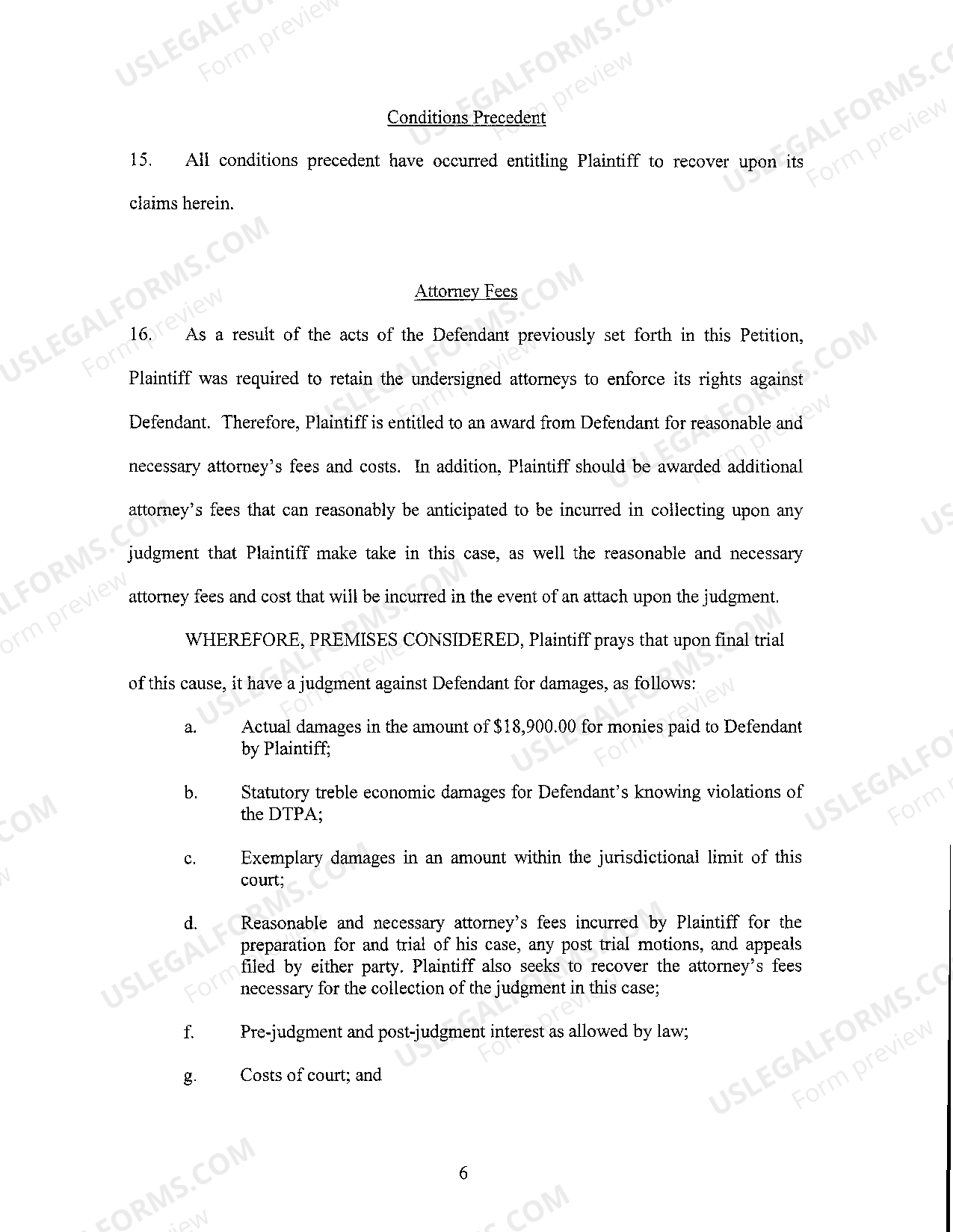 Texas Plaintiff's Original Petition regarding Deceptive Trade Practices ...